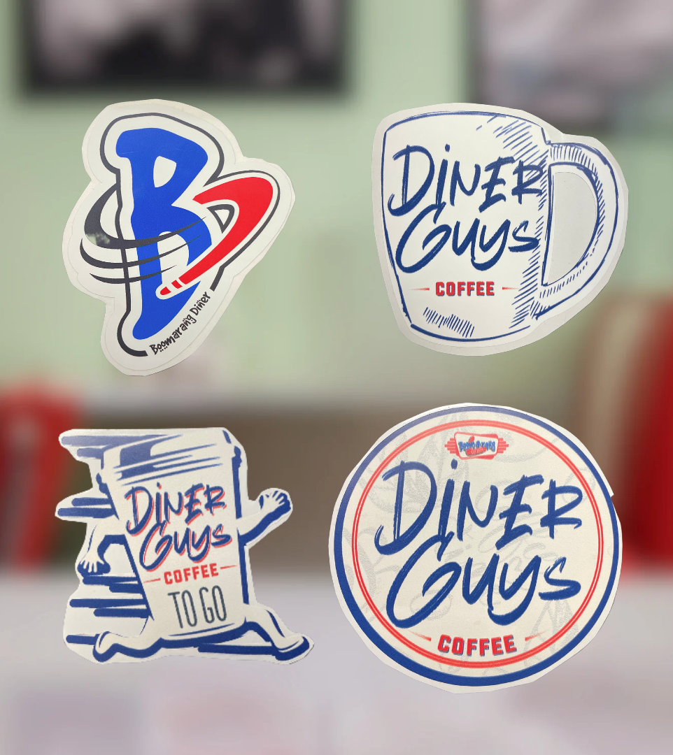 Sticker 4-Pack – Boomarang Diner Swag